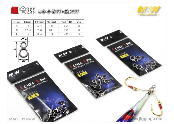 M&W Combo Ring(Solid Ring(8)+Split Ring) - PandaShop